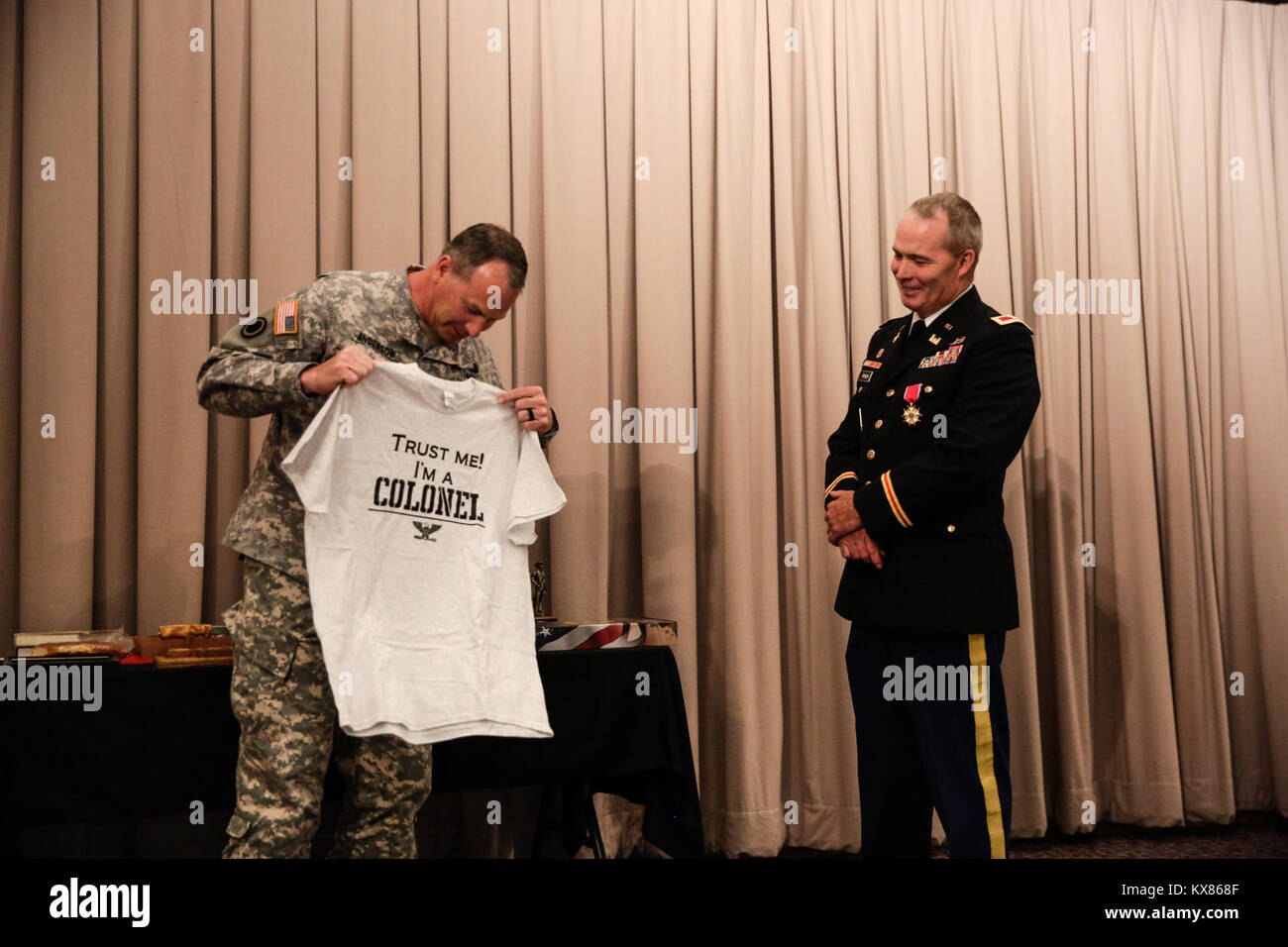US military National Guard awards and promotion presentation ceremony ...