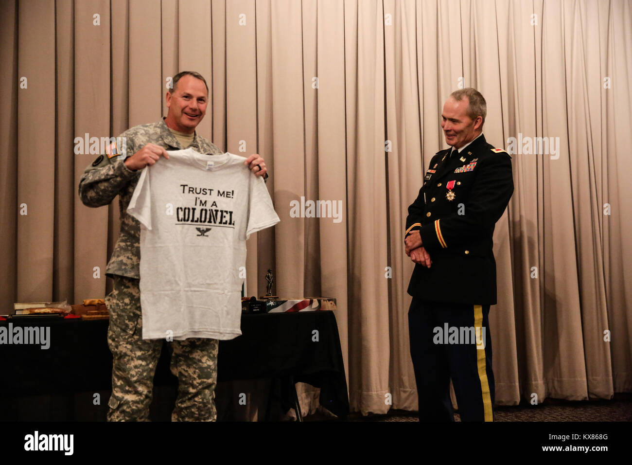 US military National Guard awards and promotion presentation ceremony ...