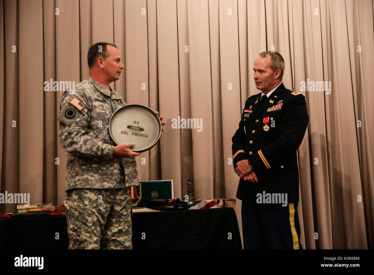 US military National Guard awards and promotion presentation ceremony ...