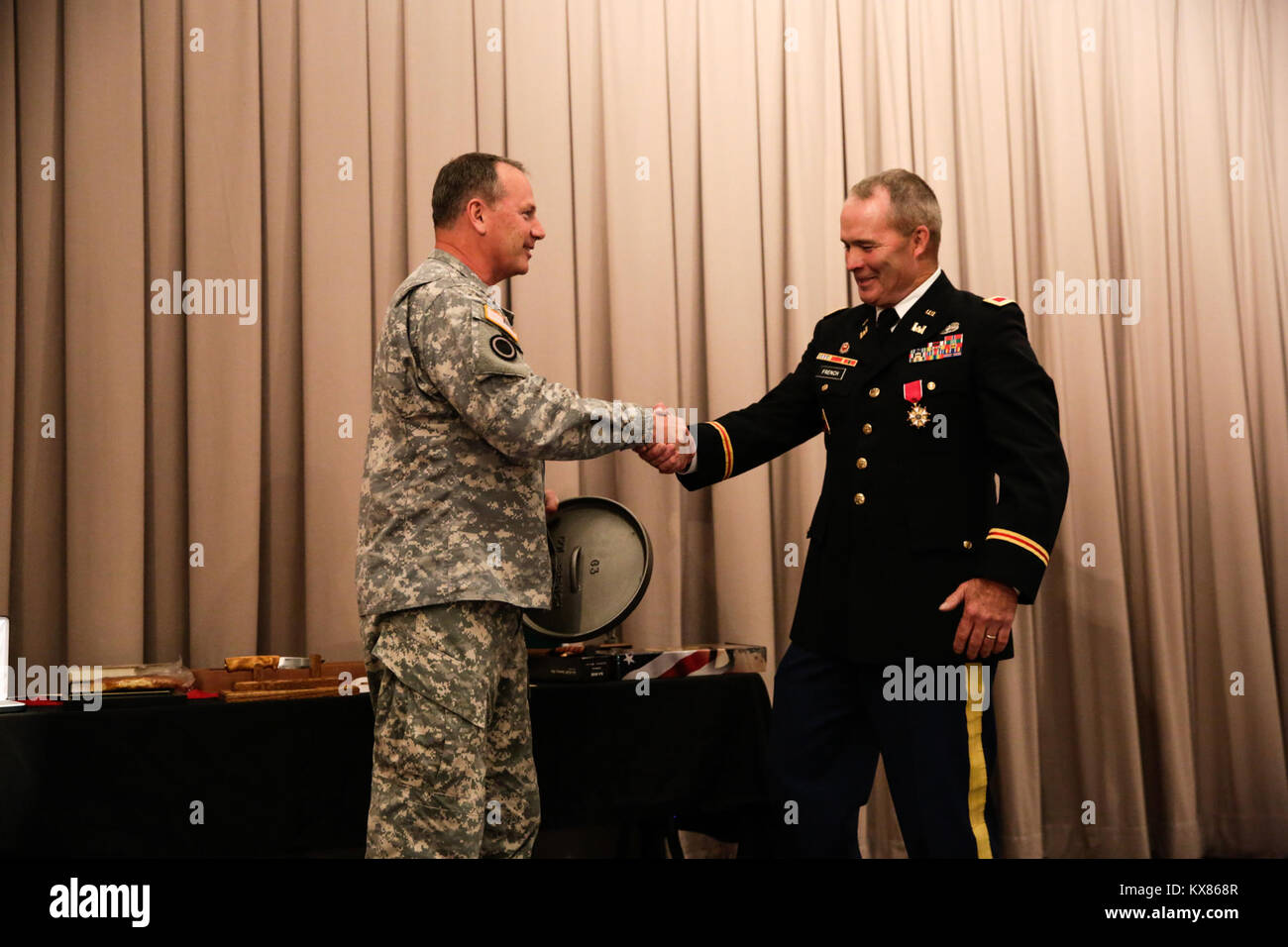 US military National Guard awards and promotion presentation ceremony ...