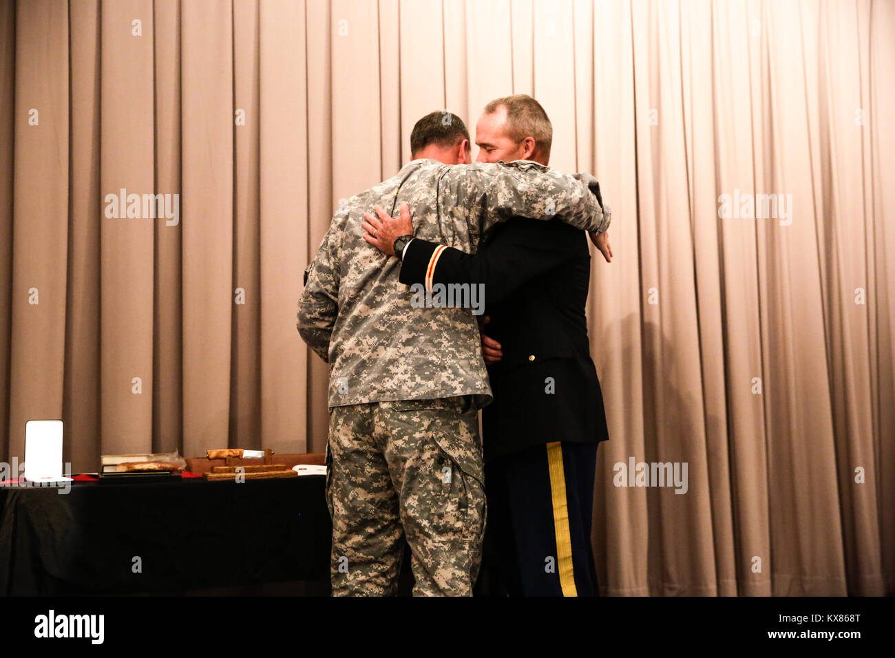 US military National Guard awards and promotion presentation ceremony ...