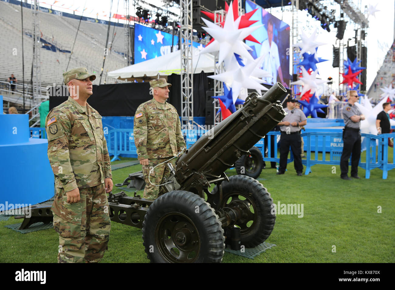 US Army National Guard perform ceremonial duties at celebration event ...