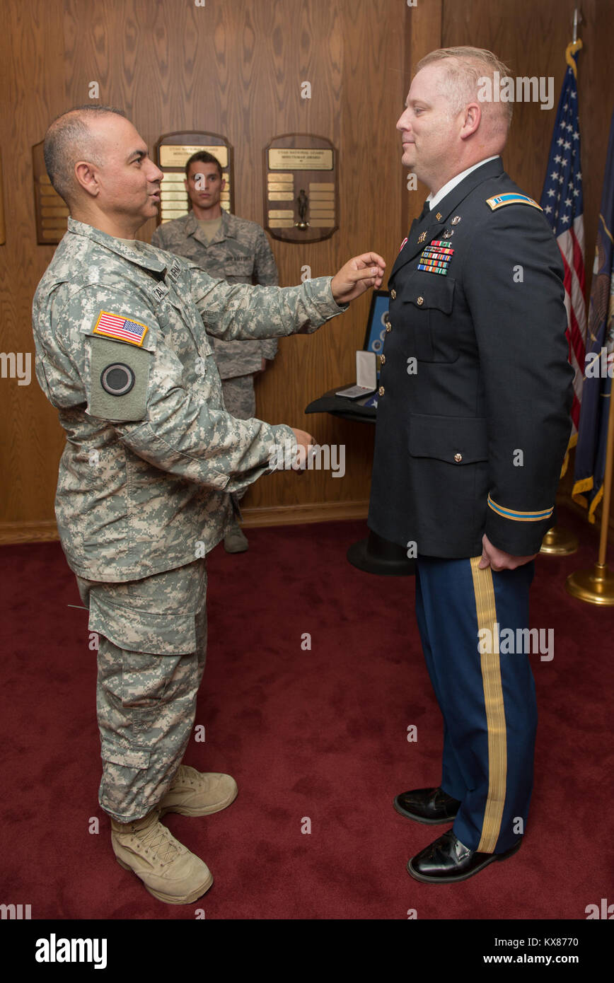 US military National Guard awards and promotion presentation ceremony ...