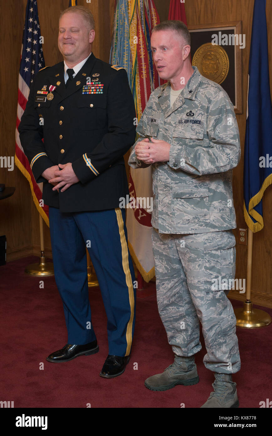 US military National Guard awards and promotion presentation ceremony ...