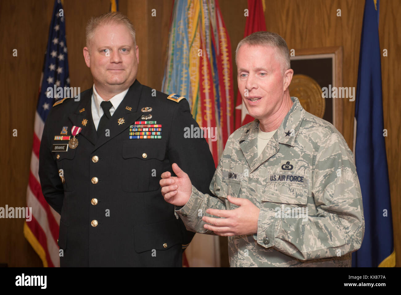 US military National Guard awards and promotion presentation ceremony ...
