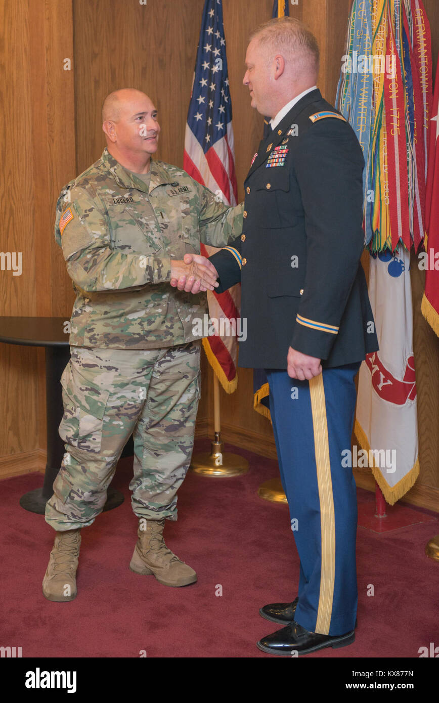 US military National Guard awards and promotion presentation ceremony ...