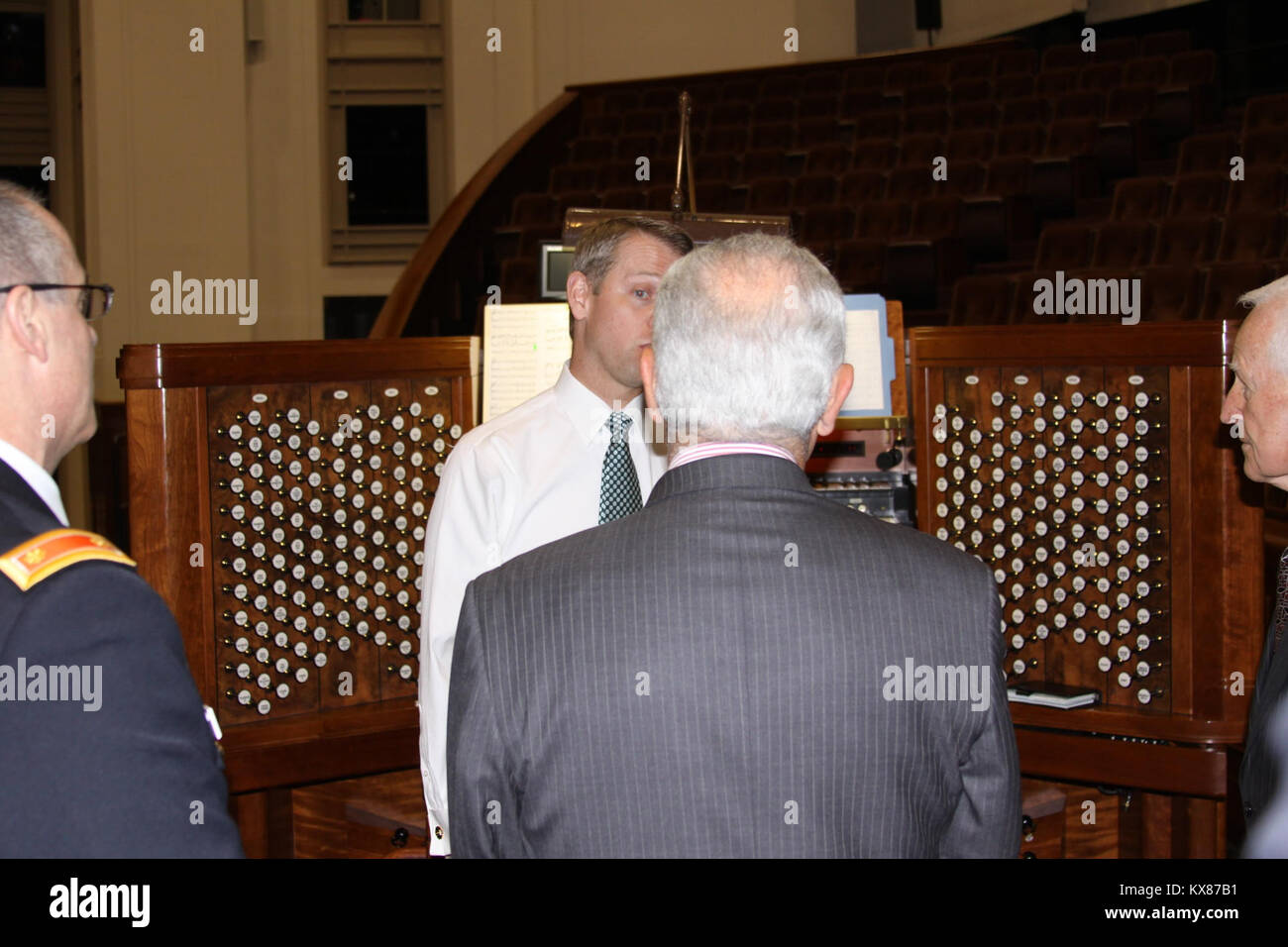 US Army National Guard personnel at music event with politicians and ...