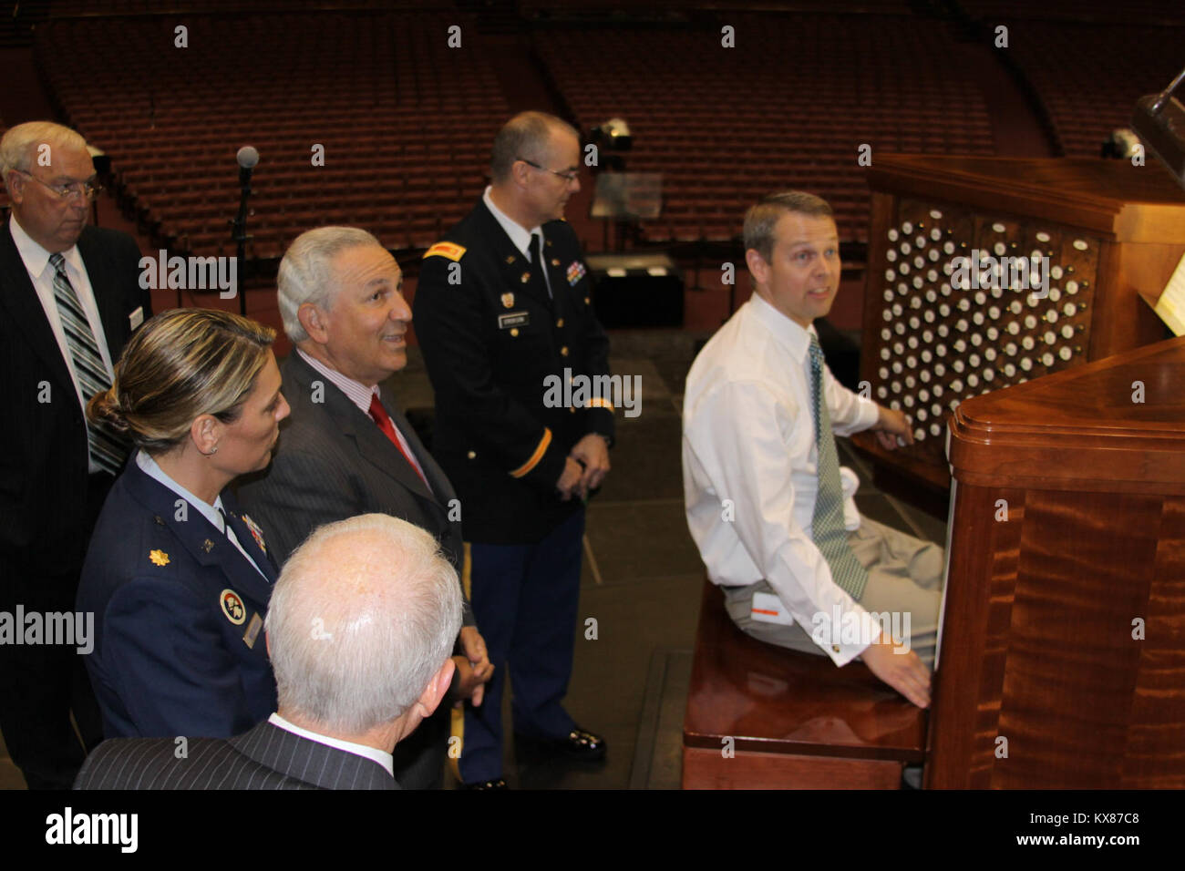 US Army National Guard personnel at music event with politicians and ...