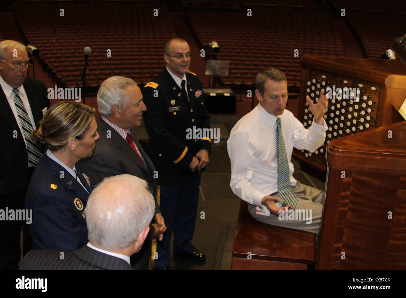US Army National Guard personnel at music event with politicians and ...
