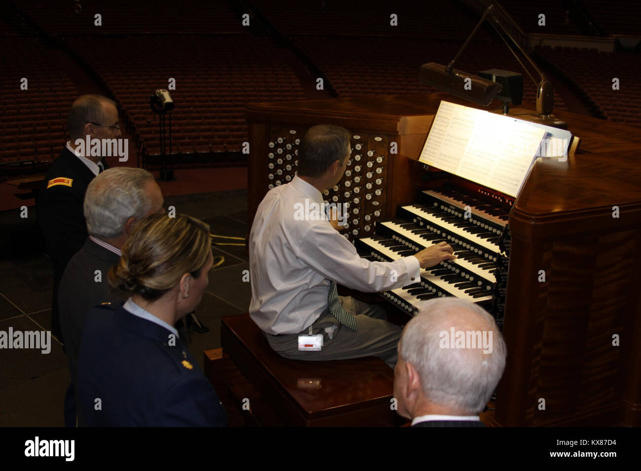 US Army National Guard personnel at music event with politicians and ...