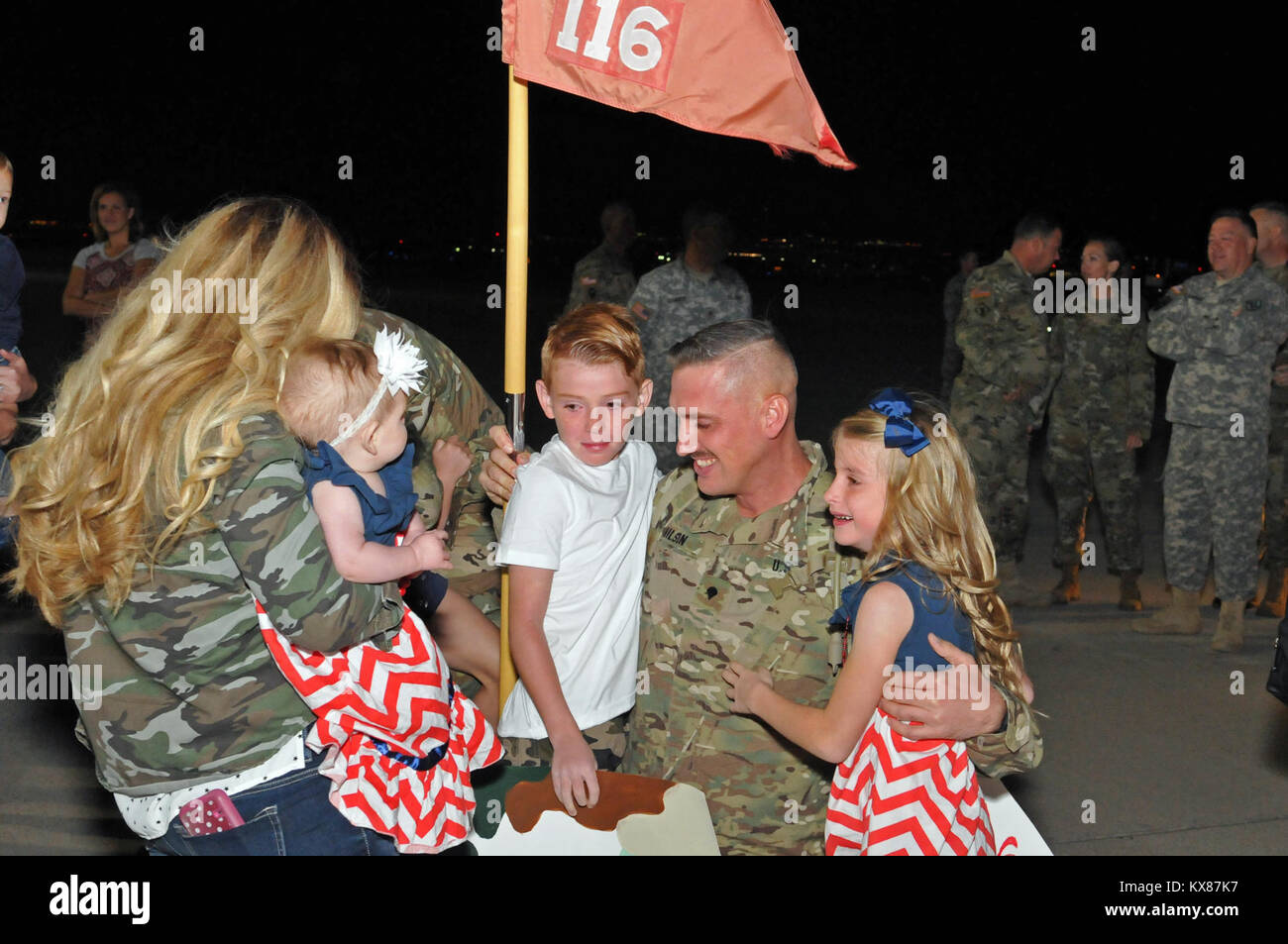 US Army National Guard welcome home from exited family and friends ...