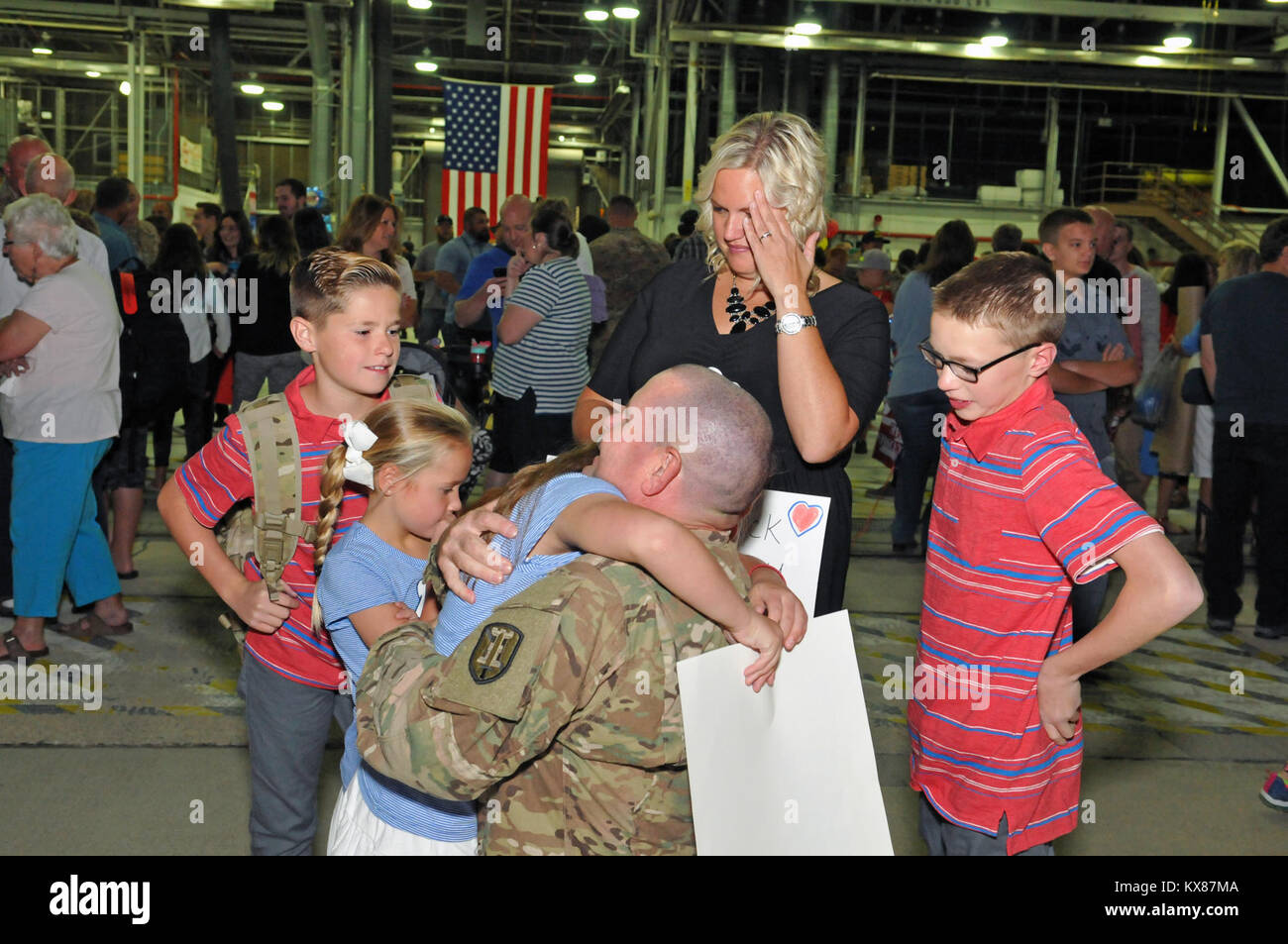 US Army National Guard welcome home from exited family and friends ...