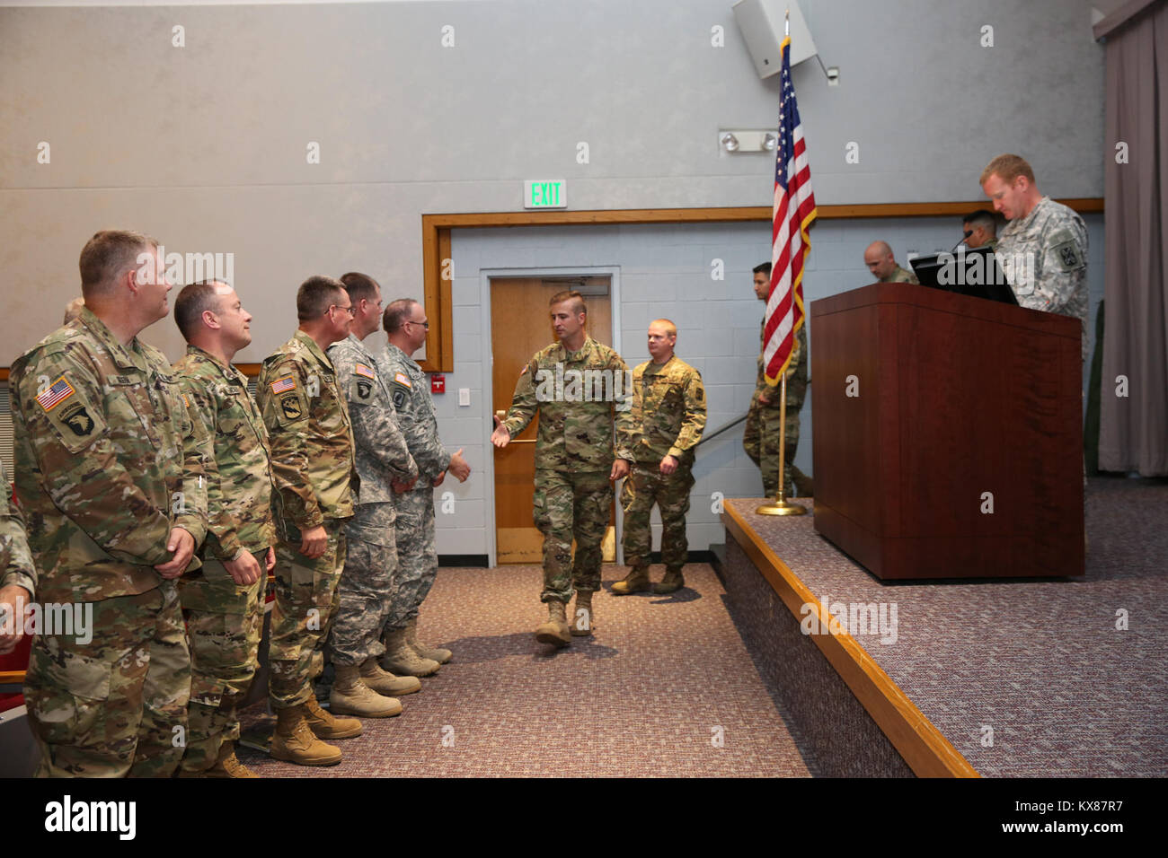 US Army National Guard awards and promotion presentation ceremony Stock ...
