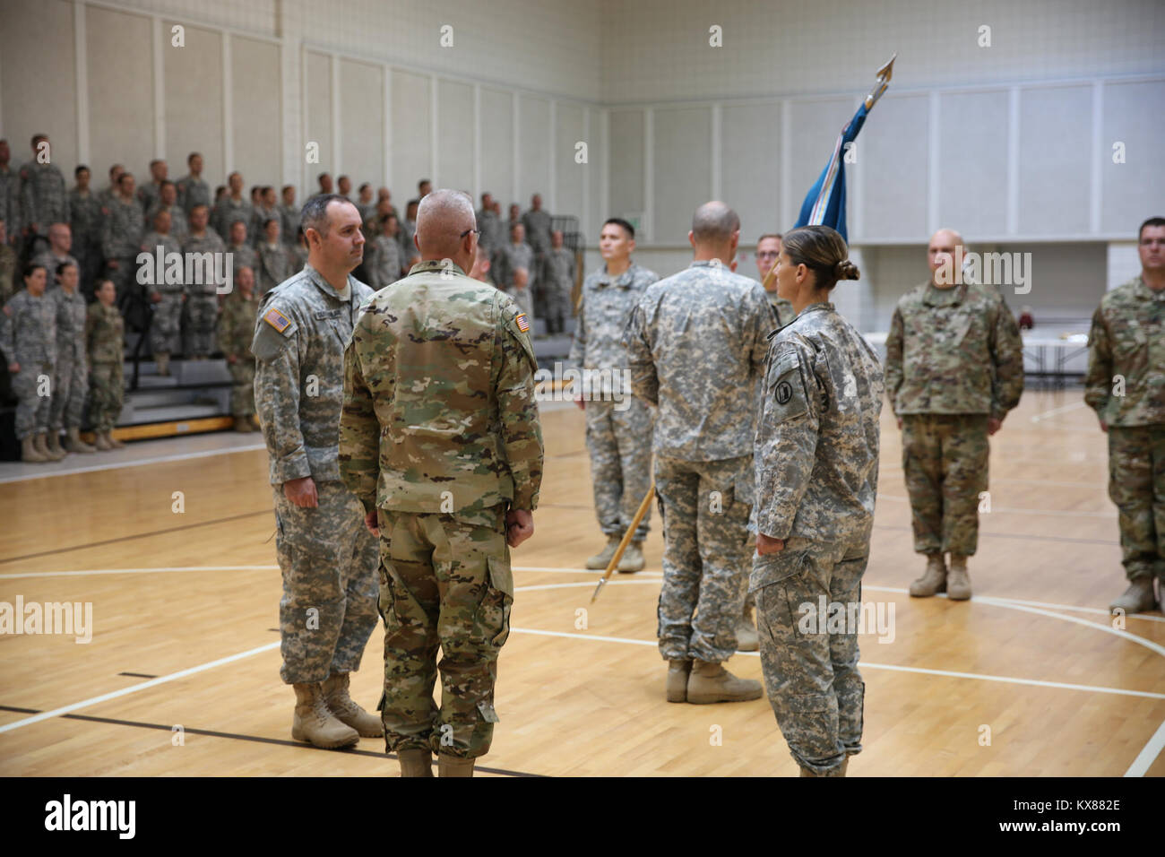 US Army National Guard awards and promotion presentation ceremony Stock ...