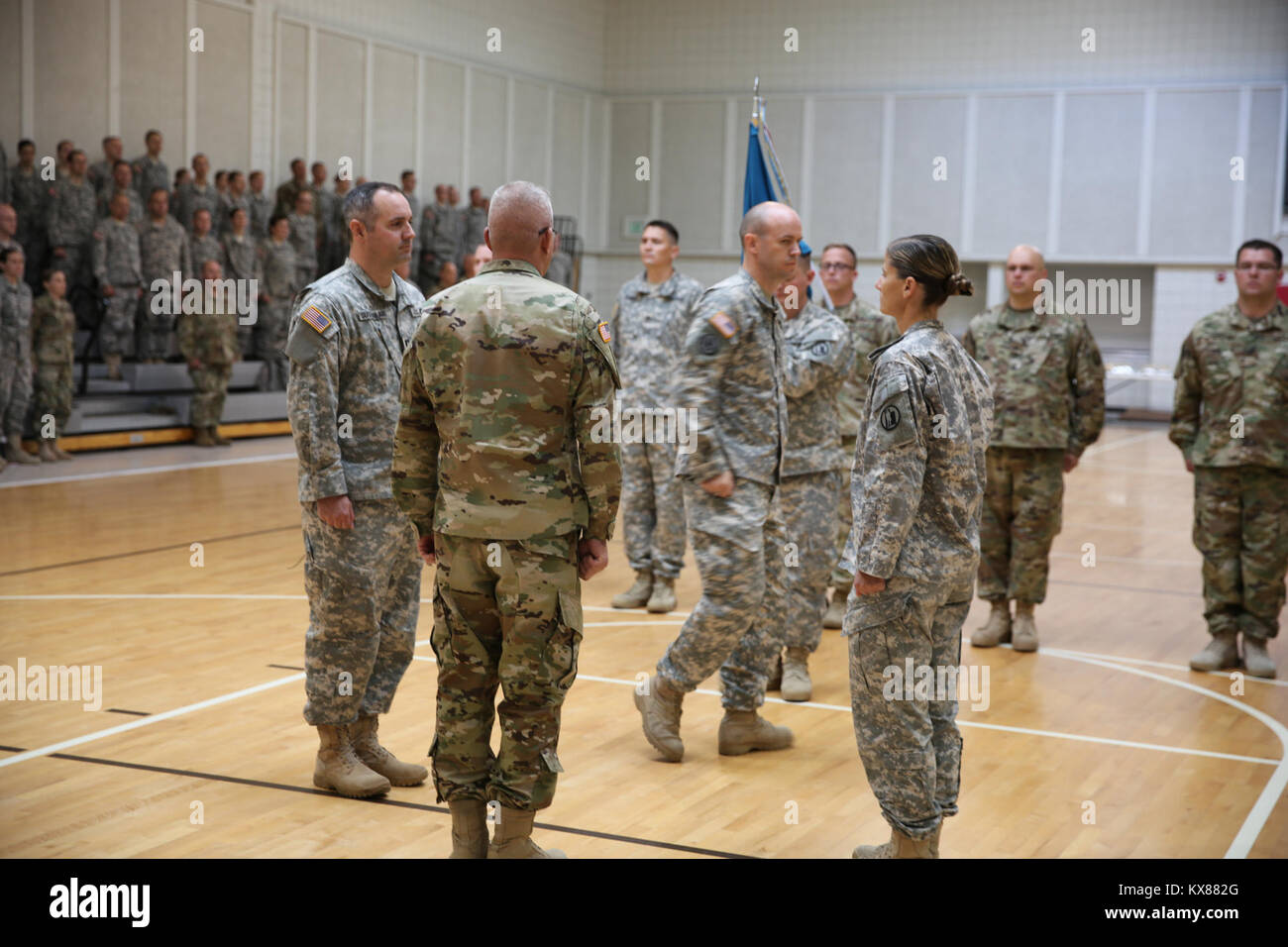 US Army National Guard awards and promotion presentation ceremony Stock ...