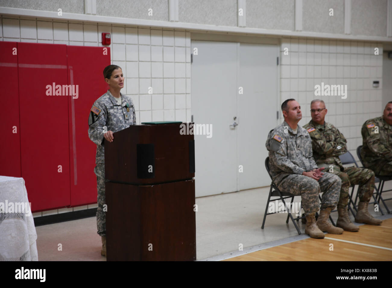 US Army National Guard awards and promotion presentation ceremony Stock ...