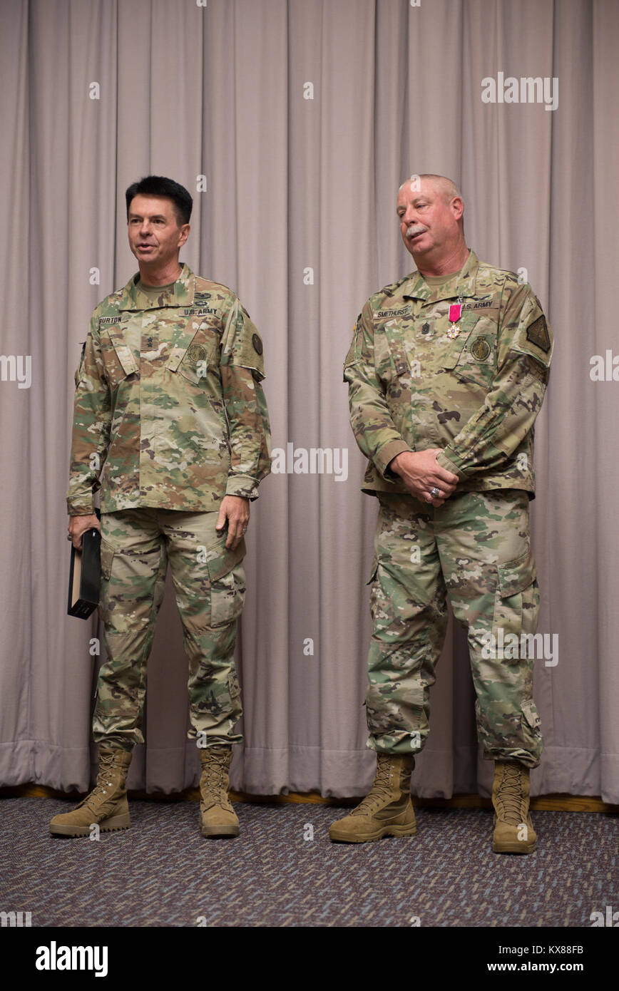 US Army National Guard with family at wards and promotion presentation ...