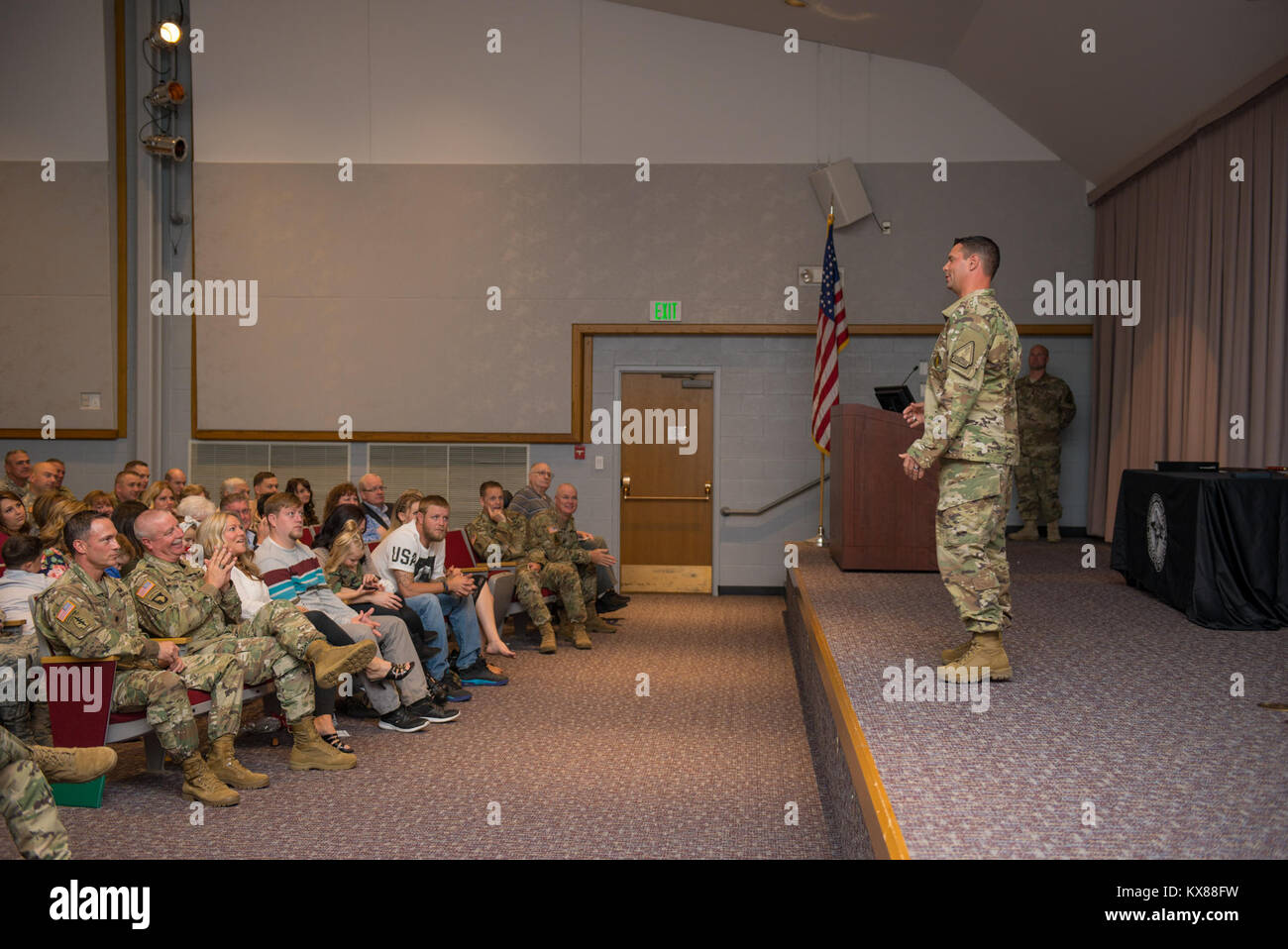 US military National Guard awards and promotion presentation ceremony ...