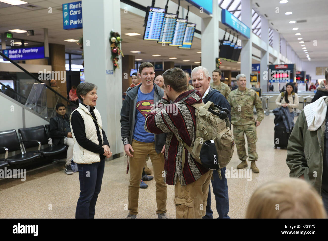 US Army National Guard welcome home from family and friends after ...