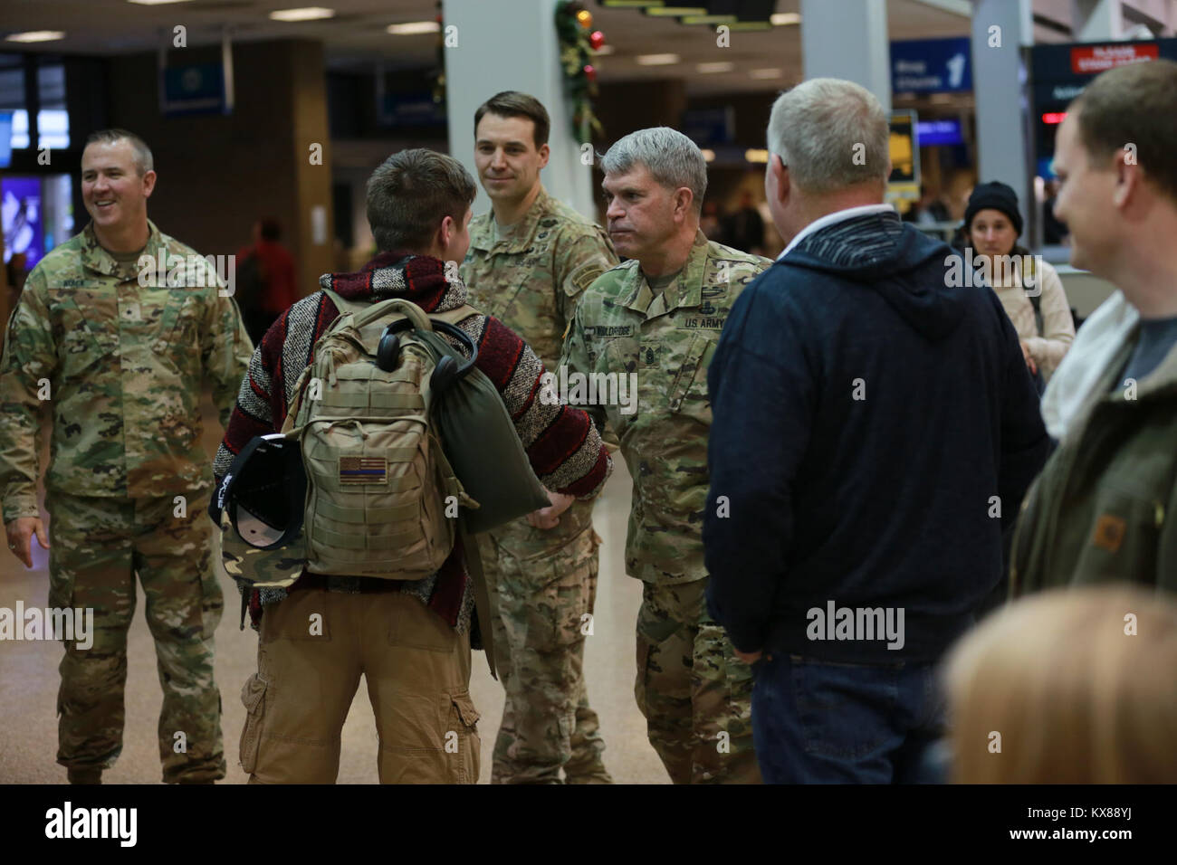 US Army National Guard welcome home from family and friends after ...