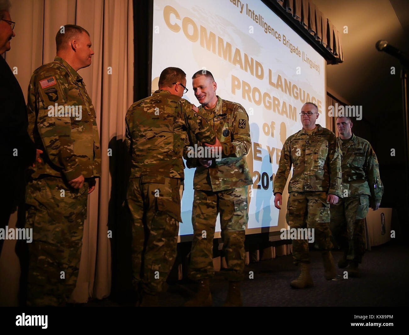 US Army National Guard awards and promotion presentation ceremony Stock ...