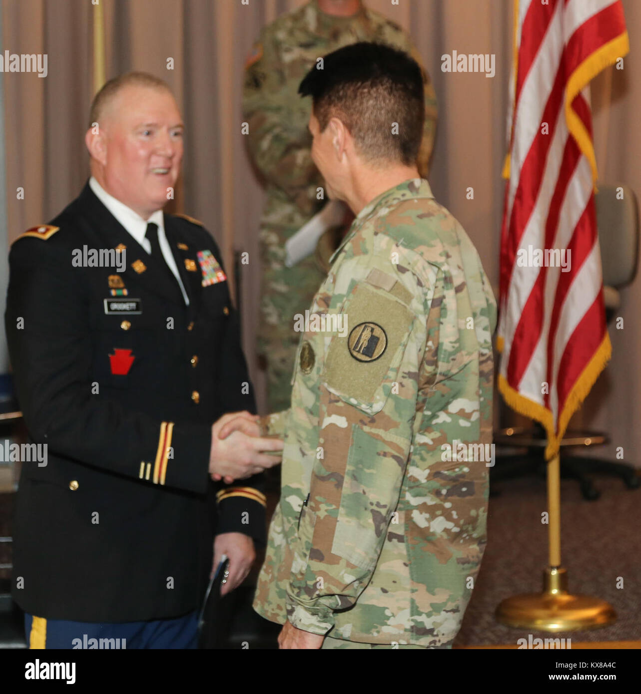 US military National Guard awards and promotion ceremony Stock Photo ...