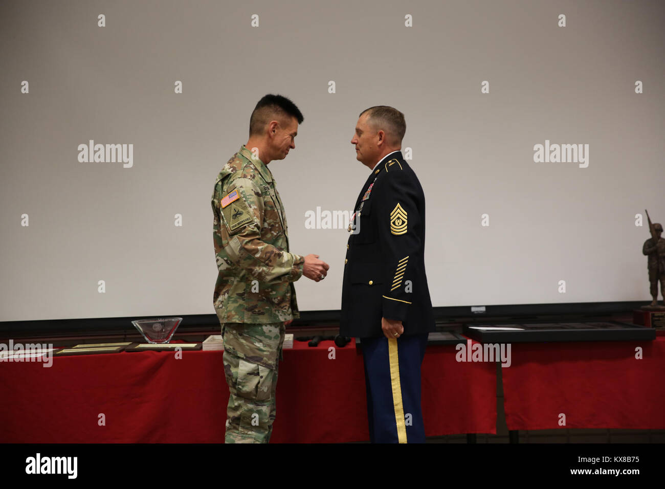 US military National Guard awards and promotion ceremony Stock Photo ...