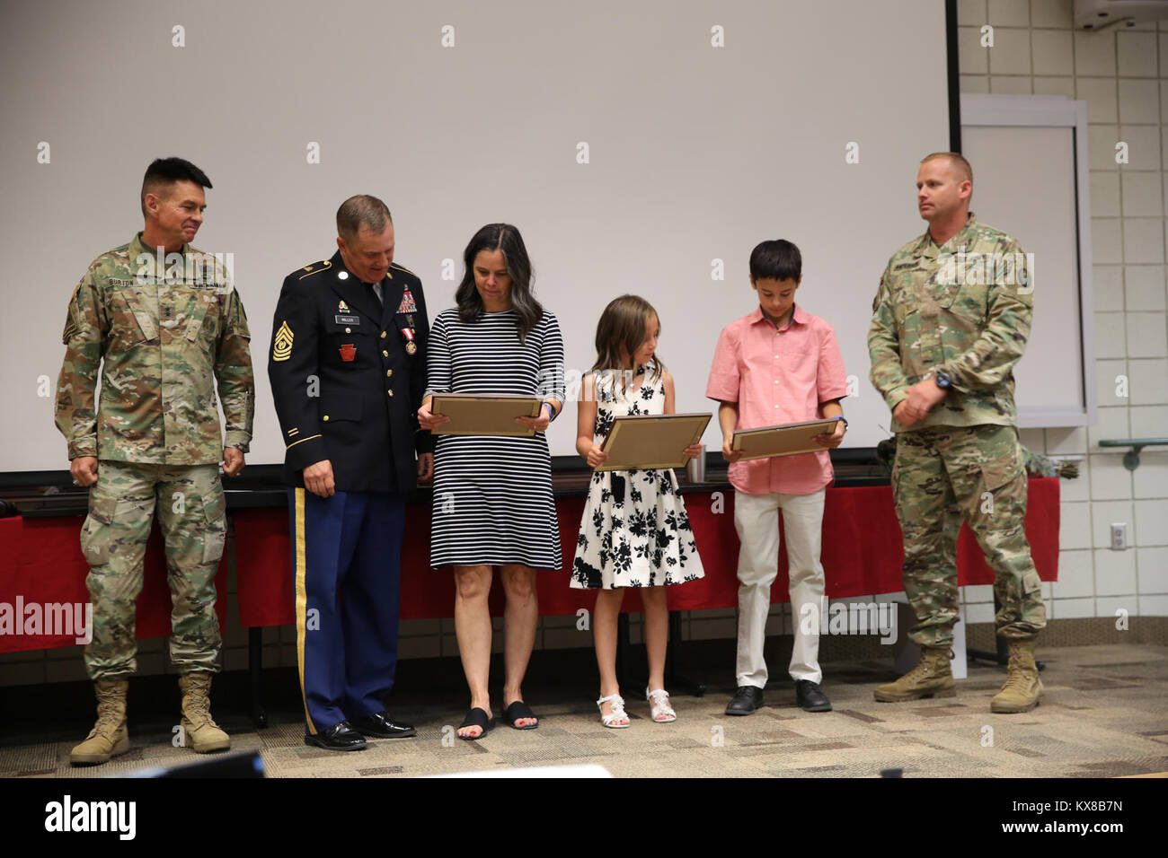 US military National Guard awards and promotion ceremony Stock Photo ...