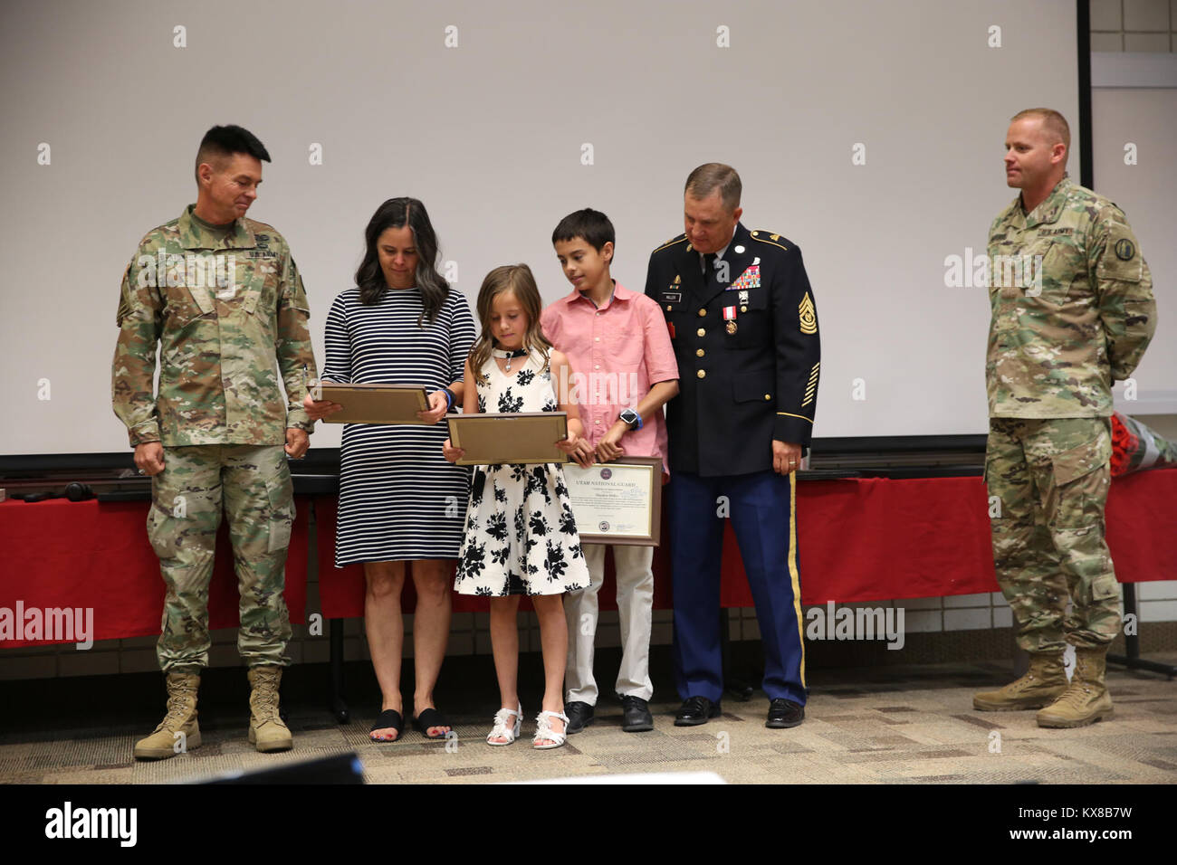 US military National Guard awards and promotion ceremony Stock Photo ...