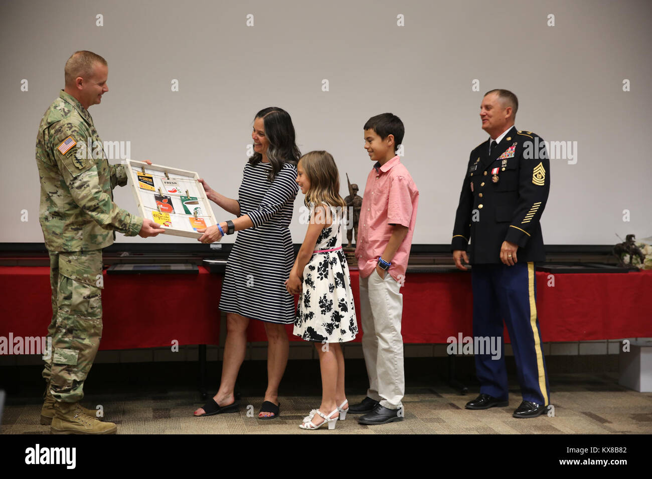 US military National Guard awards and promotion ceremony Stock Photo ...