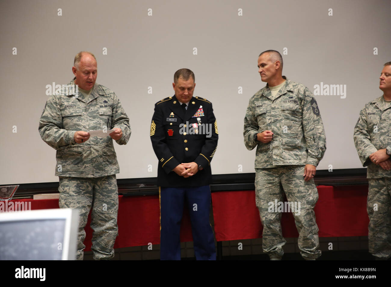 US military National Guard awards and promotion ceremony Stock Photo ...