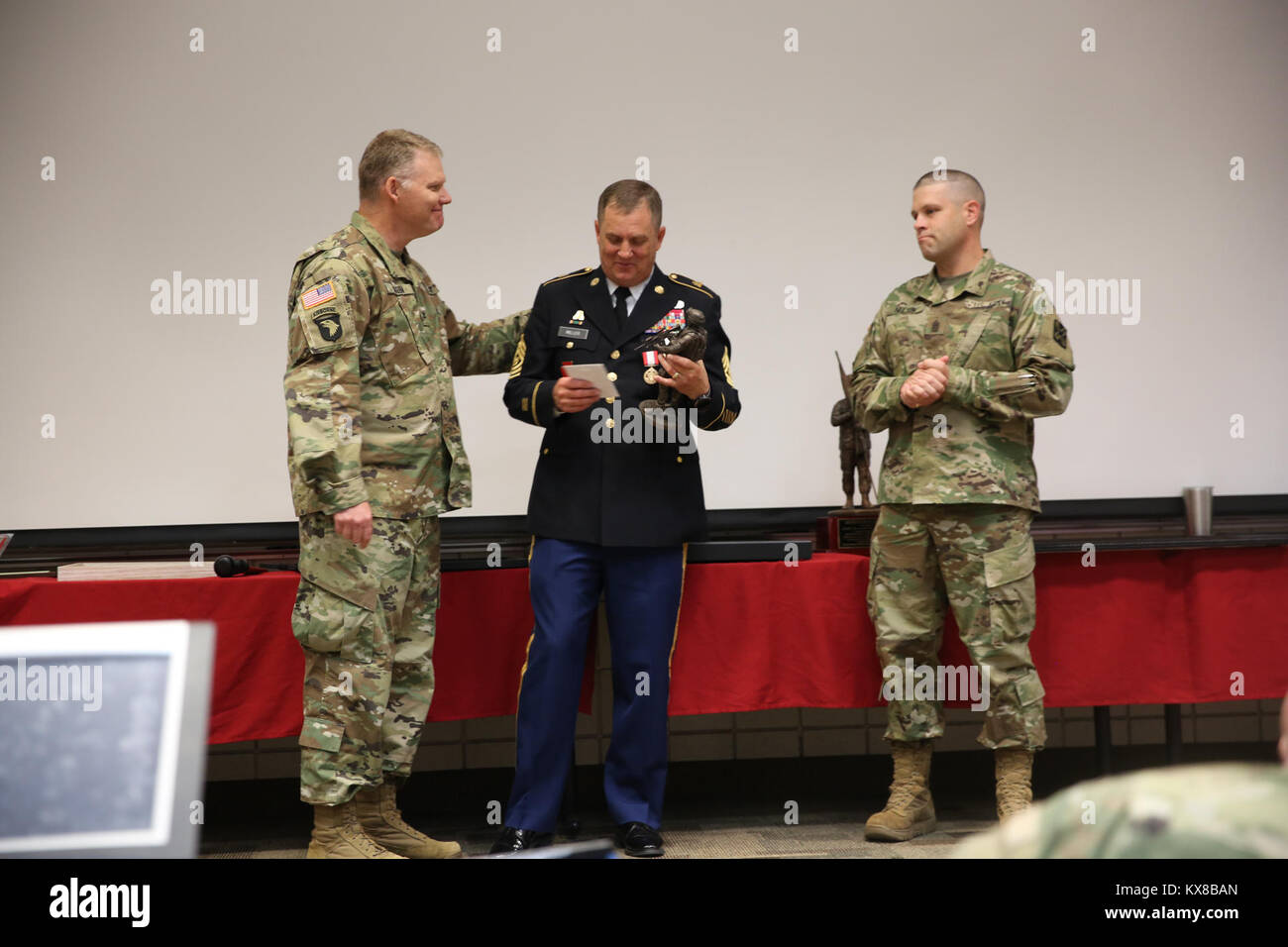 US military National Guard awards and promotion presentation ceremony ...