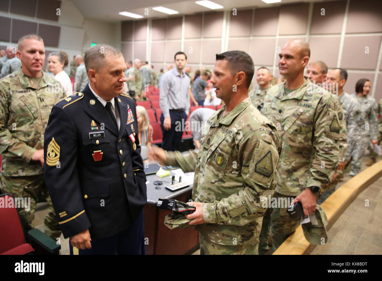 US military National Guard awards and promotion presentation ceremony ...