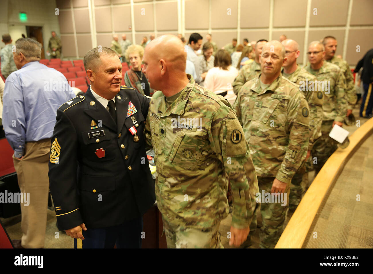 US military National Guard awards and promotion presentation ceremony ...