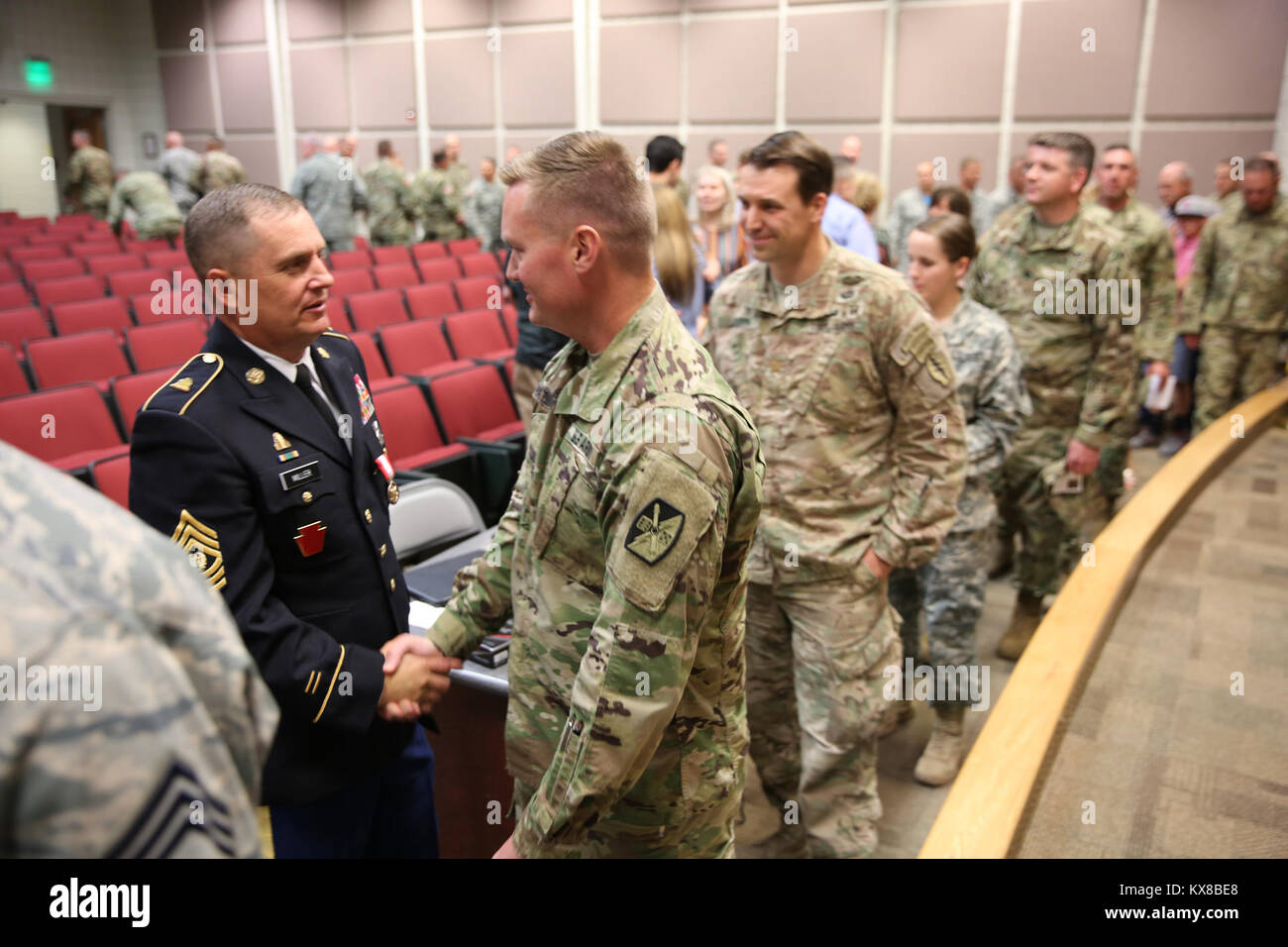 US military National Guard awards and promotion presentation ceremony ...
