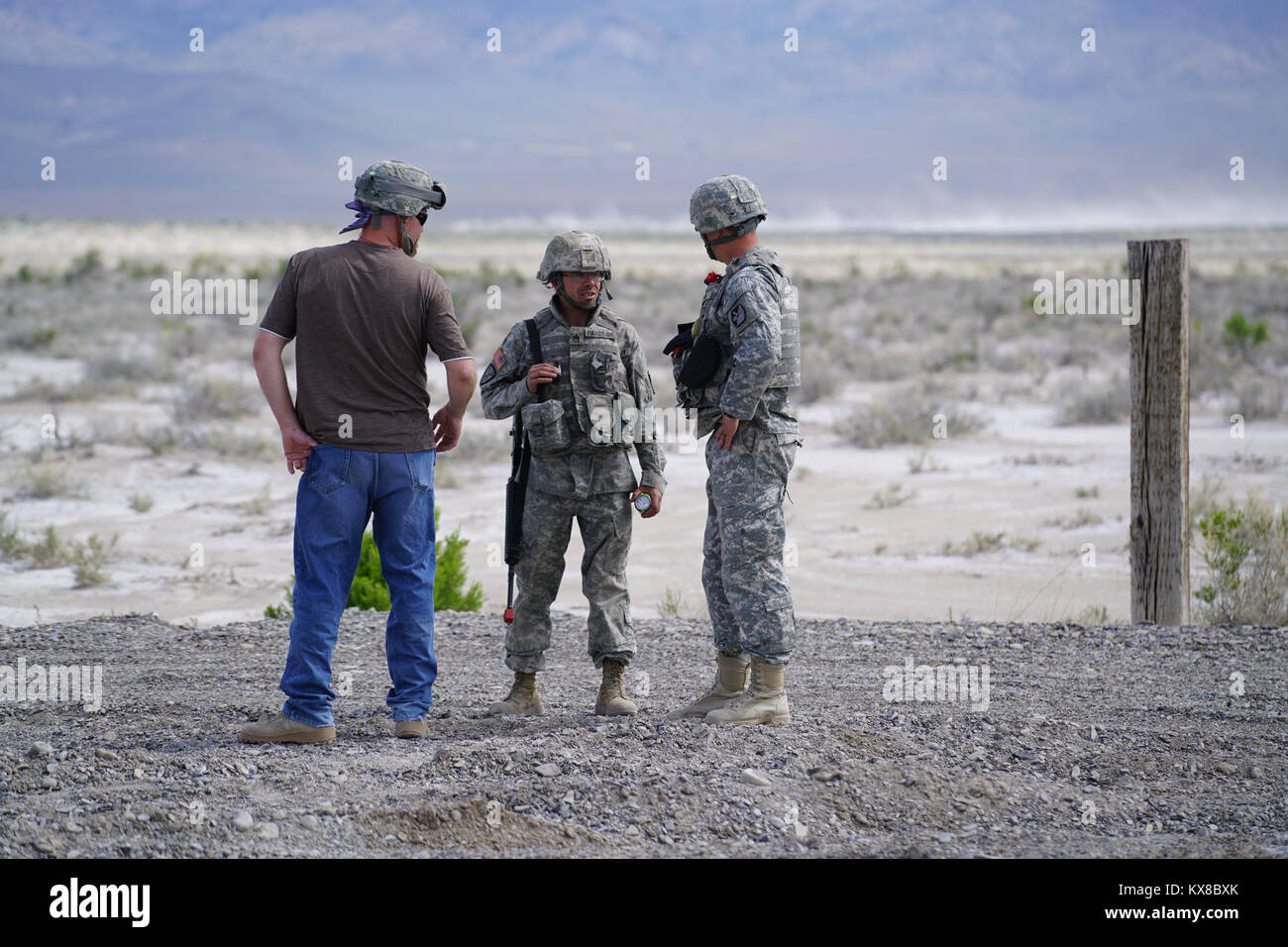 US Army National Guard military training with armored vehicle self ...