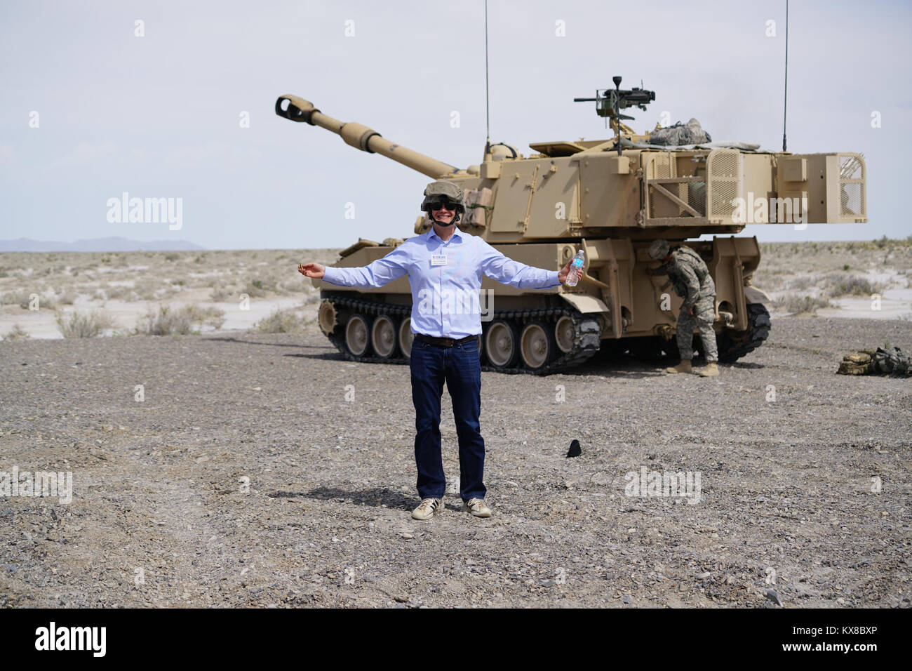 US Army National Guard military training with armored vehicle self ...