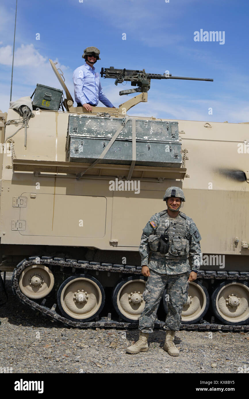 US Army National Guard military training with armored vehicle self ...