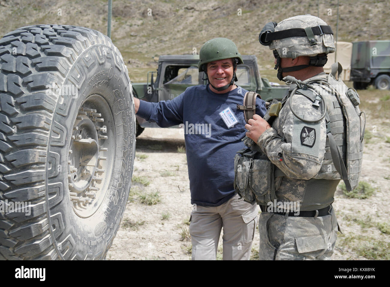 US Army National Guard military training with armored vehicle self ...