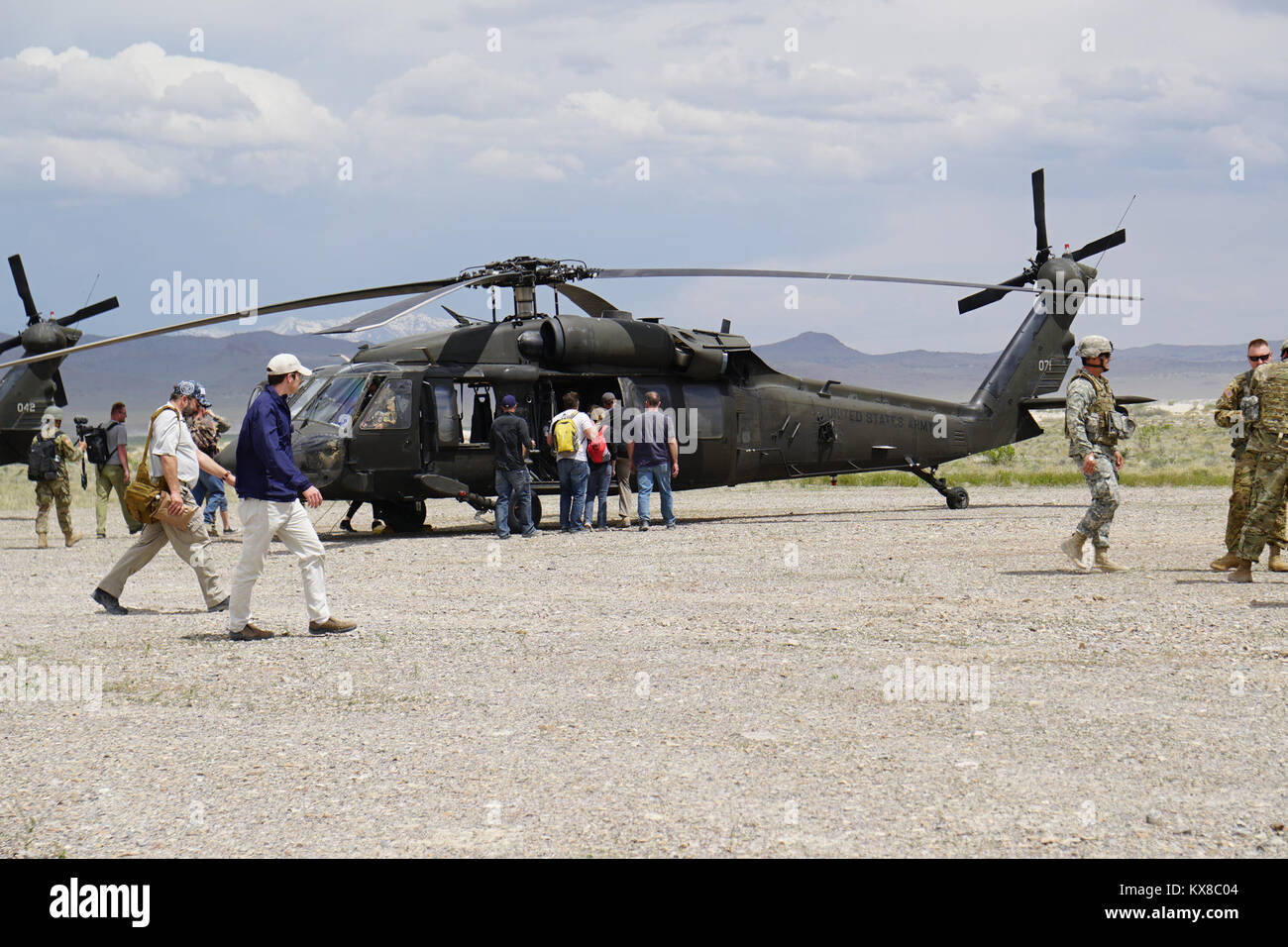 US Army National Guard military training with Black Hawk helicopter ...