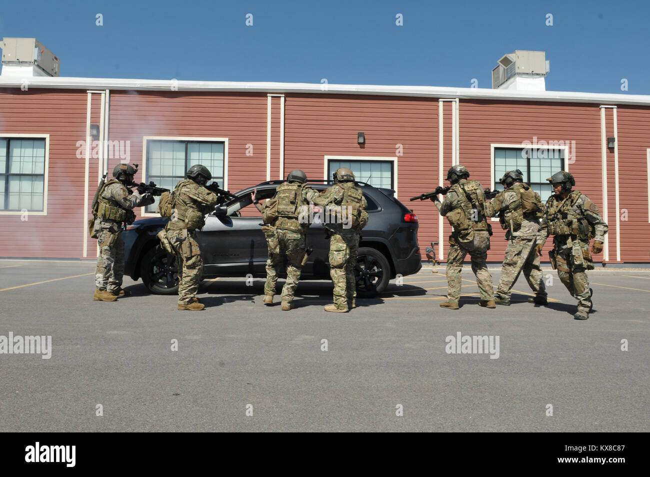 US Army National Guard military training. Practicing existing skills ...