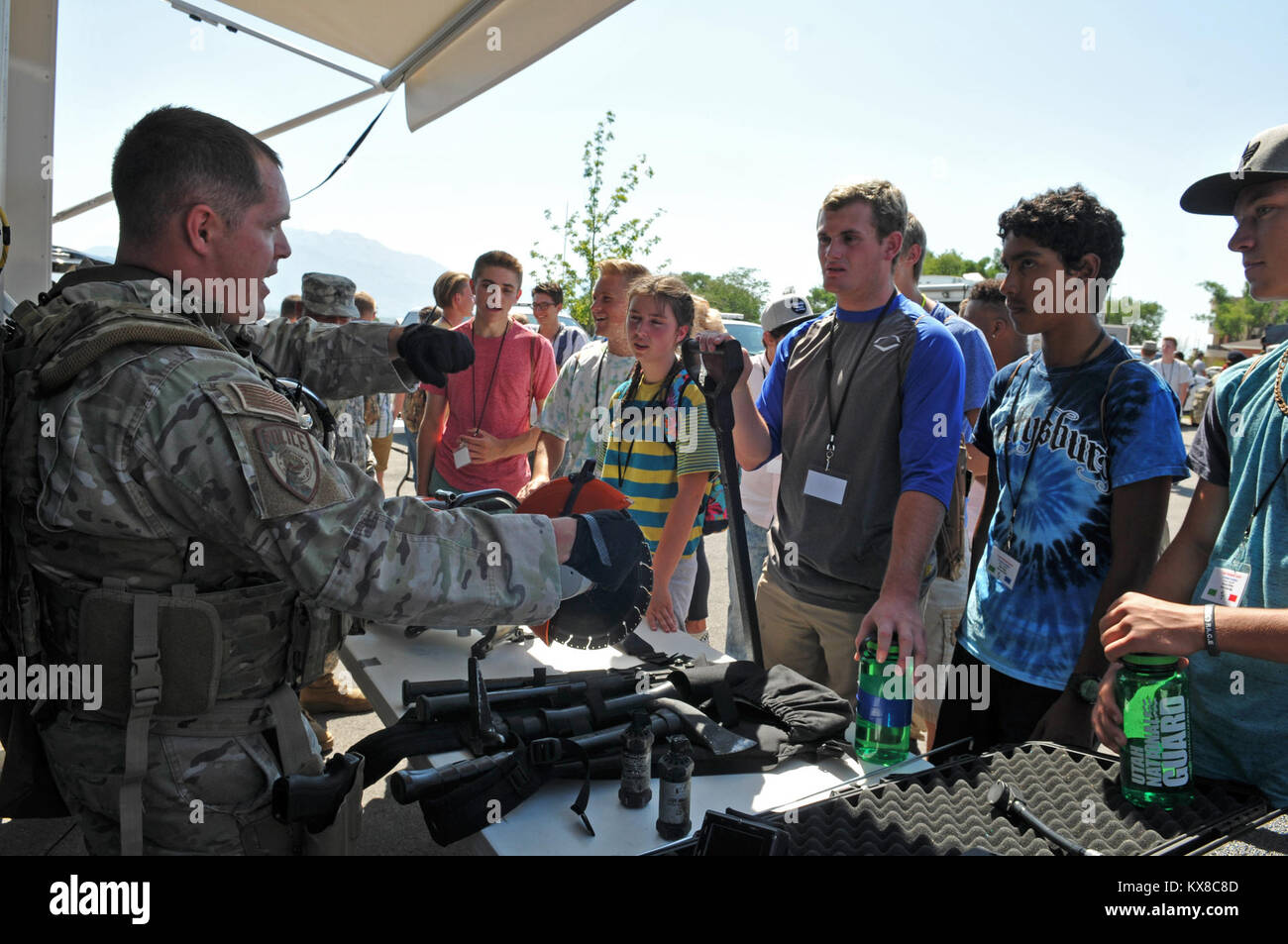 US Army National Guard demonstrations and engaging with civilian public ...