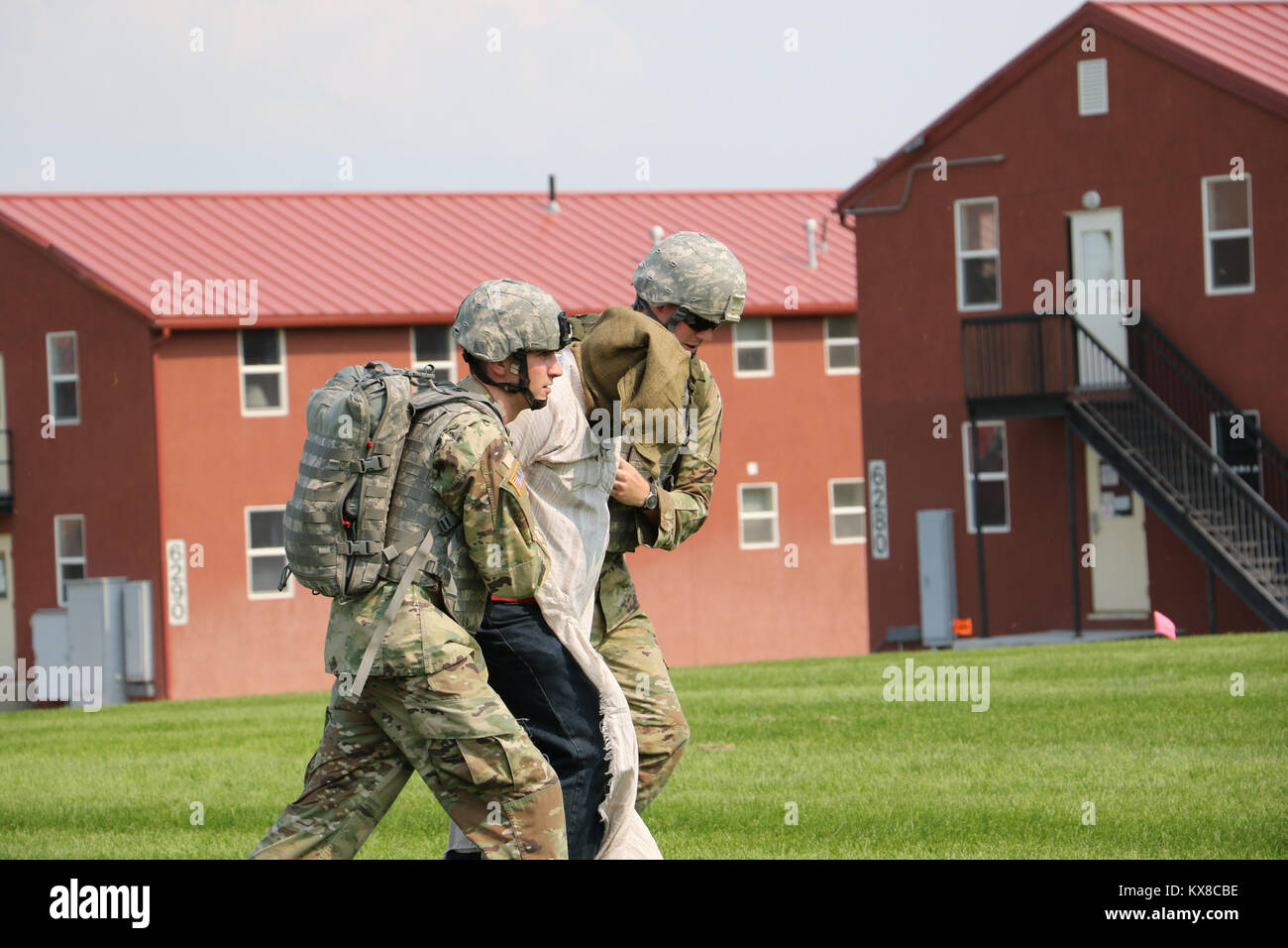 US Army National Guard military training. Practicing existing skills ...