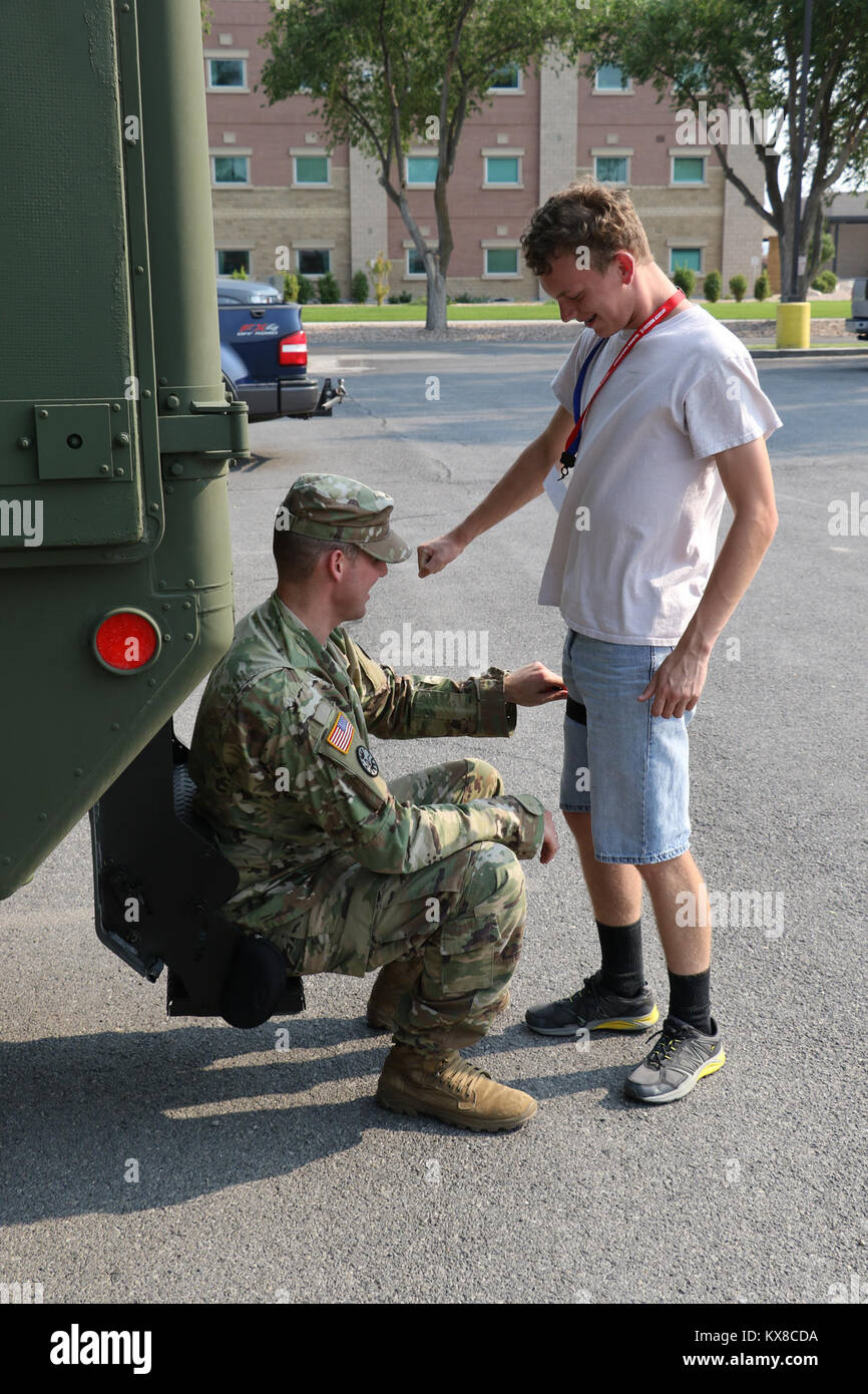 US Army National Guard military training and education. Demonstrating ...