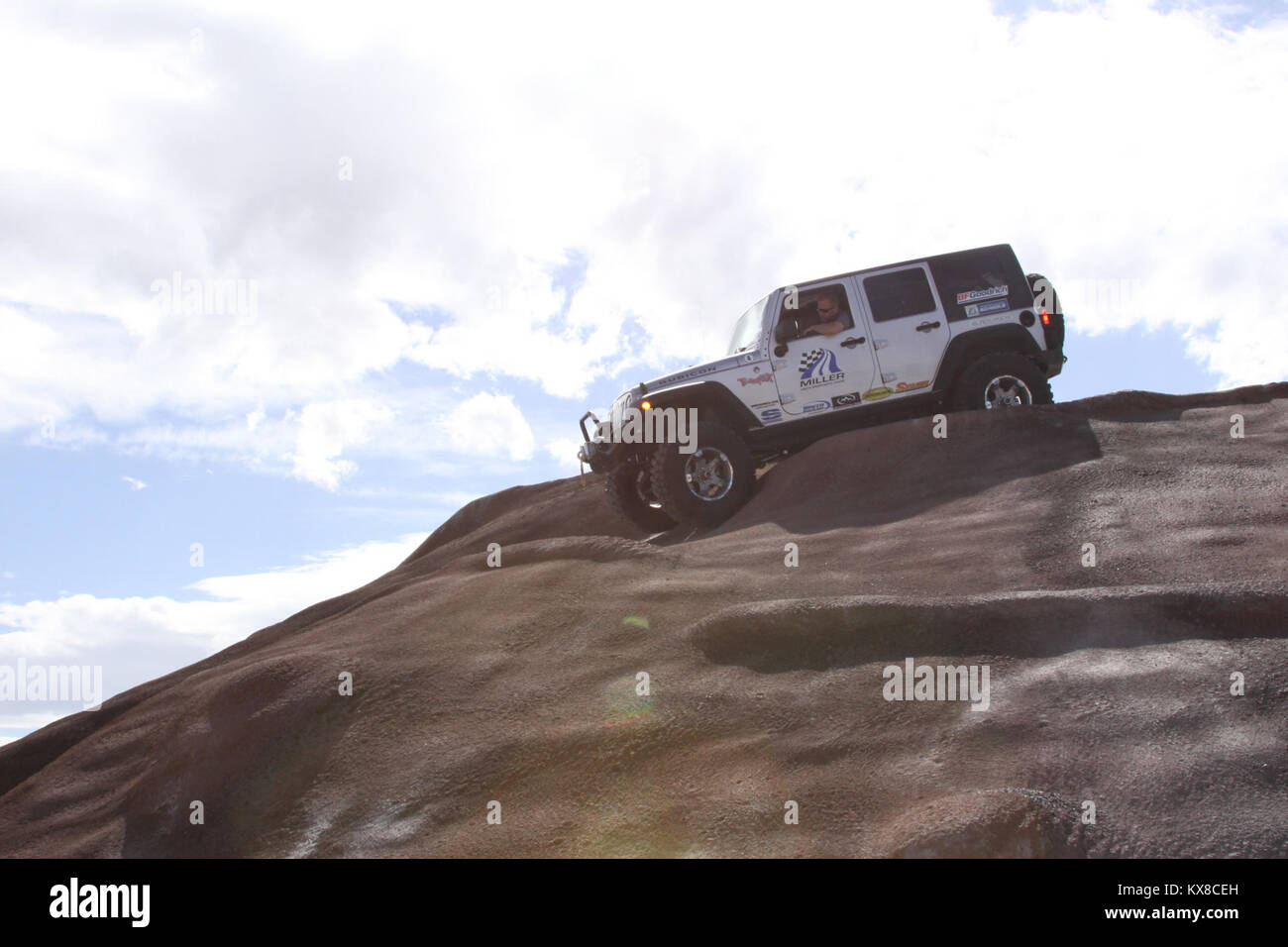 US Army National Guard off road driving in civilian Jeep Stock Photo ...