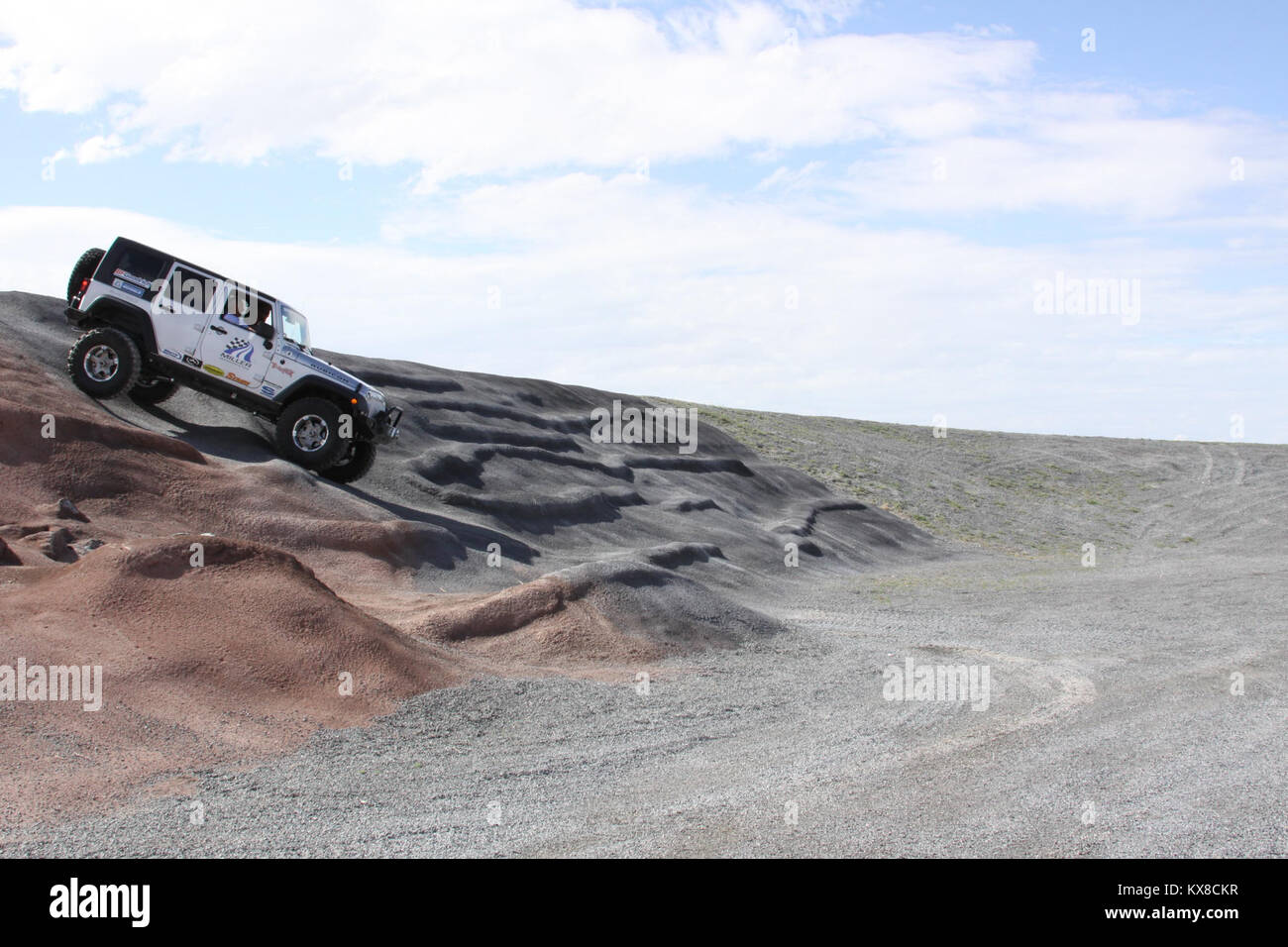 US Army National Guard off road driving in civilian Jeep Stock Photo ...
