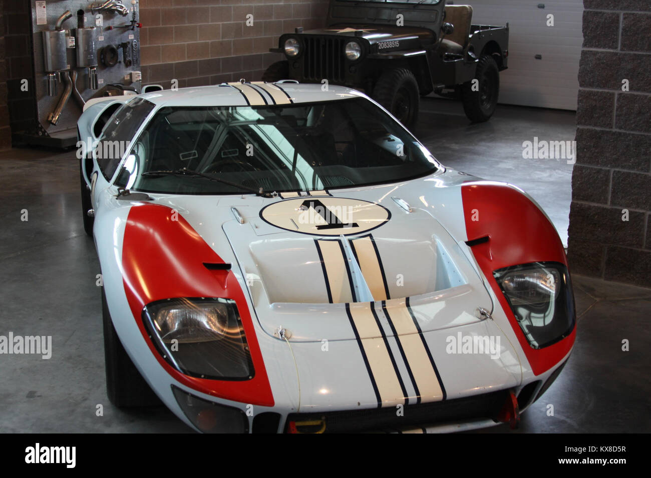 US Army National Guard meet with vintage muscle car enthusiasts Stock ...