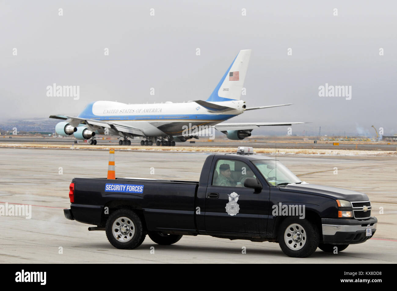 Air Force One on runway Stock Photo - Alamy