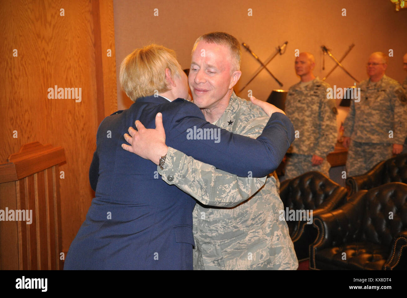 US Army National Guard female soldier promotion ceremony Stock Photo ...