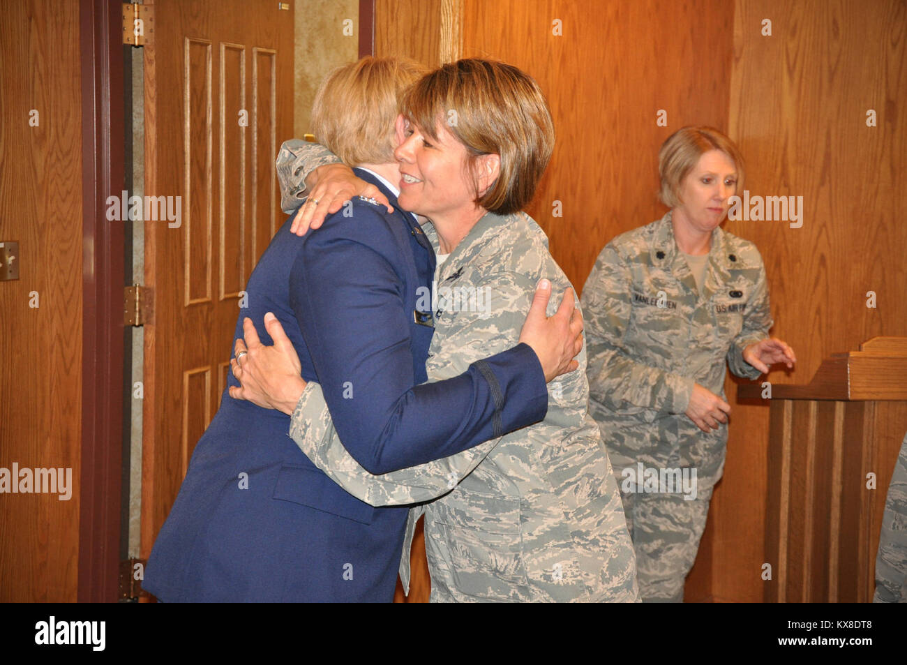 US Army National Guard female soldier promotion ceremony Stock Photo ...